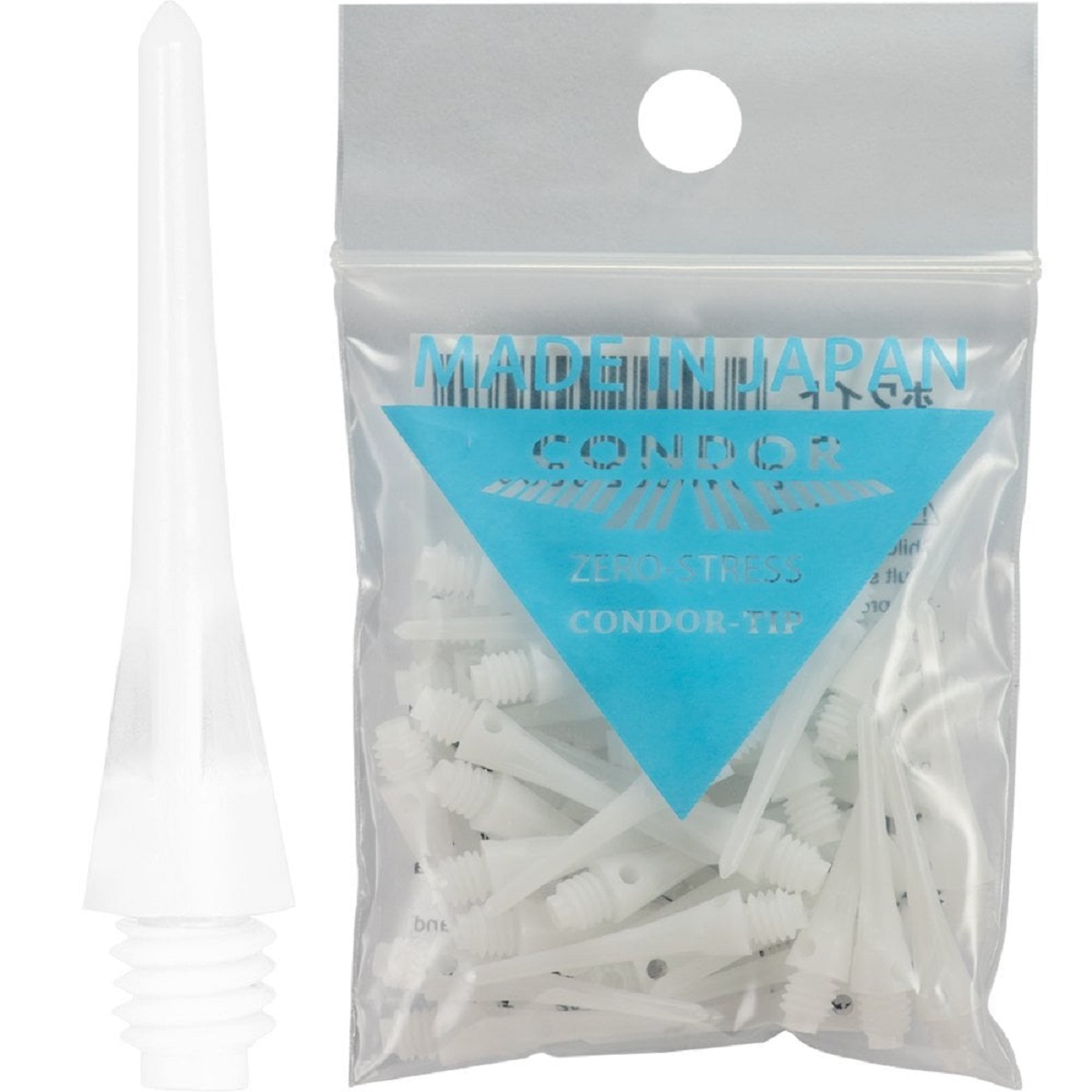 Condor Spare Tips Zero Stress 40 Stück 2BA Gewinde Tips Kunststoffspitzen | Weiß | DA9218