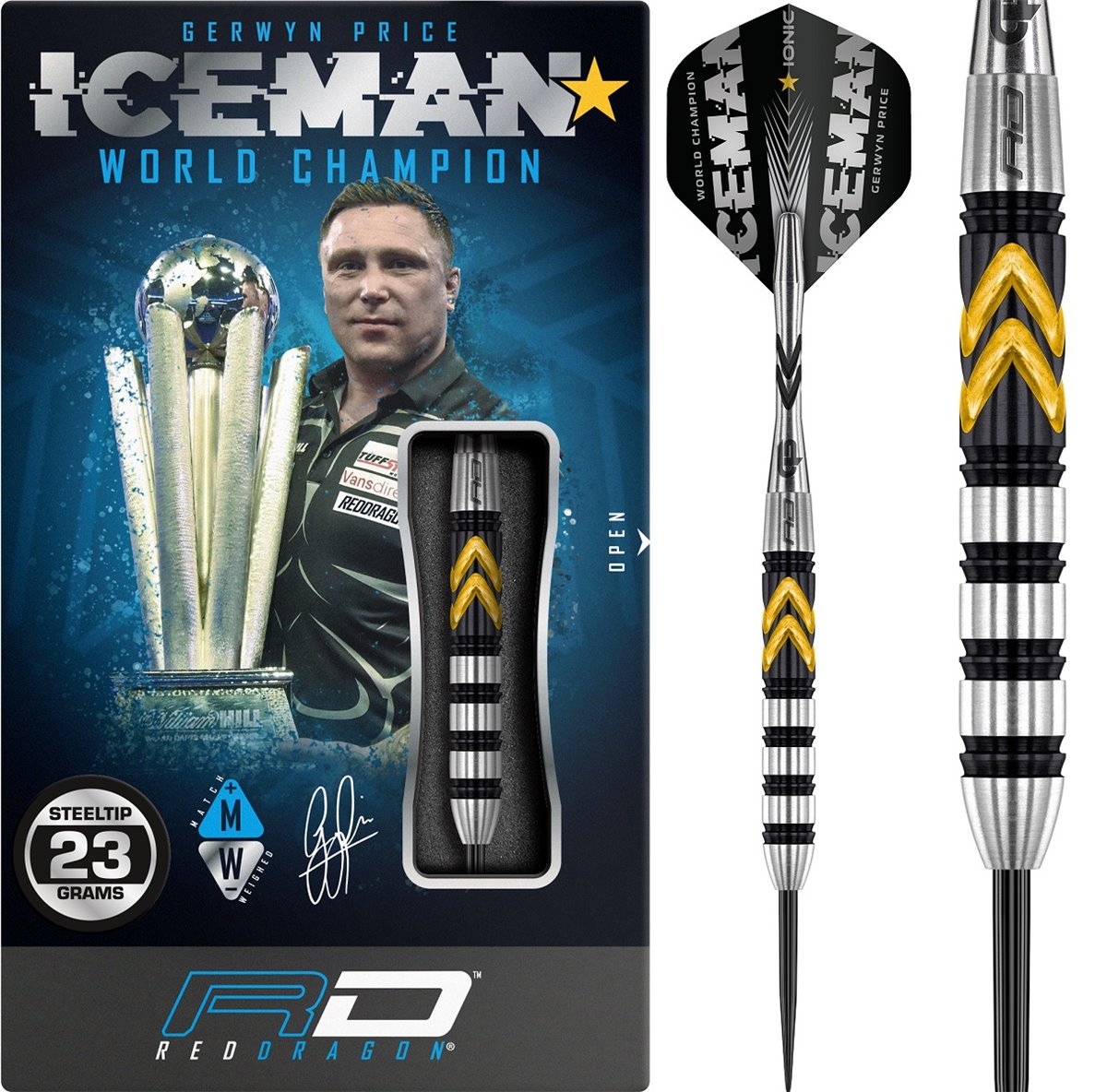 RedDragon Gerwyn "Iceman" Price Thunder SE Steel Darts 90% Tungsten 23/ ...