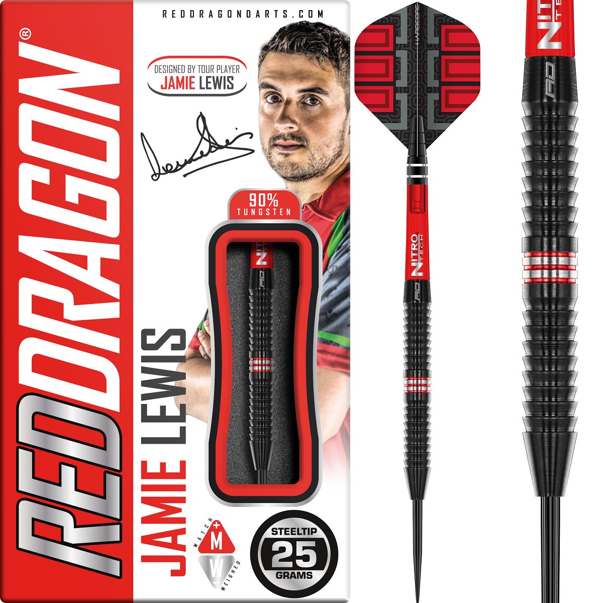 Reddragon Jamie Lewis Special Edition Steeldarts 23/25 Gram Steeldarts ...