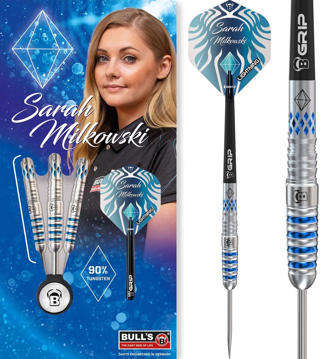 BULL'S Sarah Milkowski 90% Steeldarts 22 Gramm Steeldarts | 14622