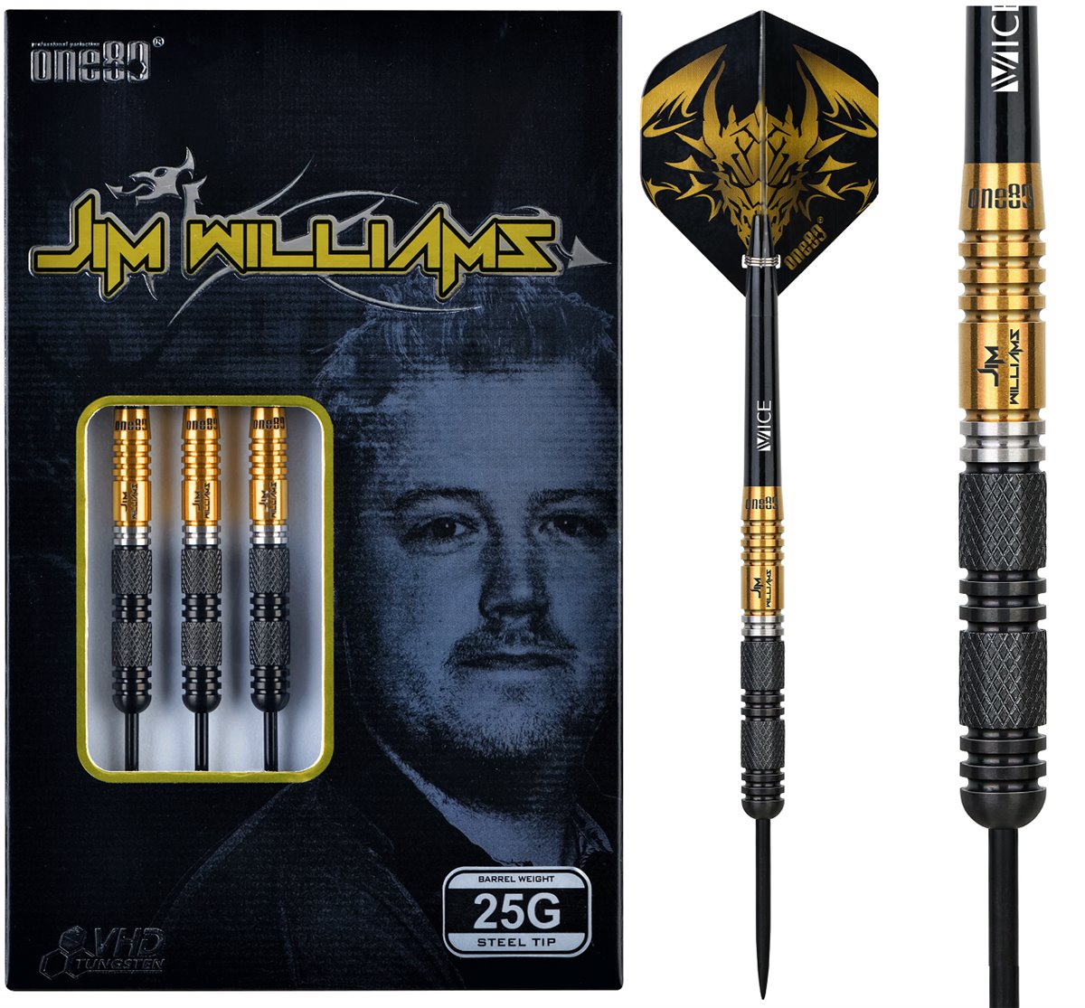 ONE80 Jim williams Signature Dart VHD Steeldarts 90% 22/23/24 Gramm ...