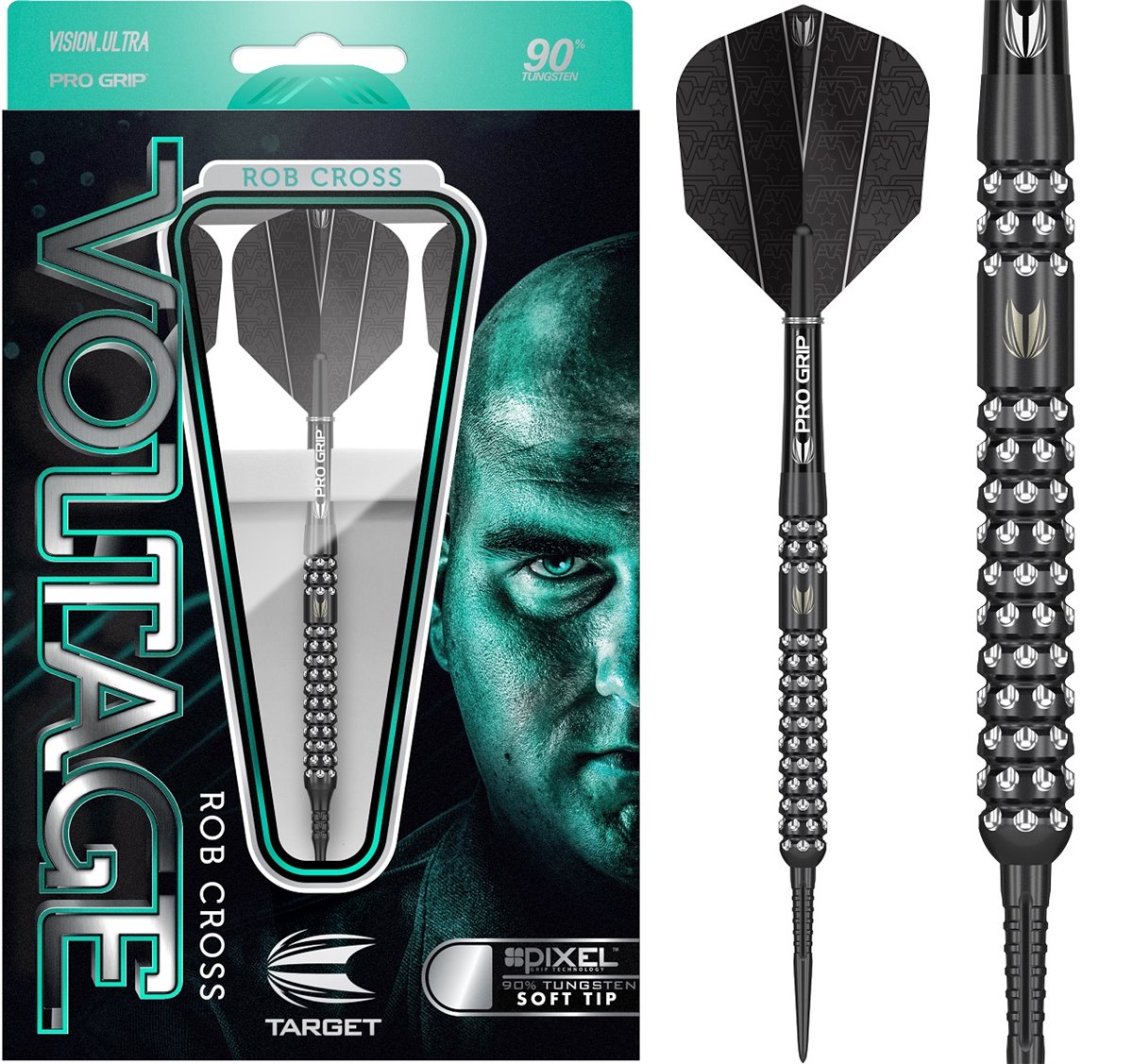Target Rob Cross Black Pixel Steel Tip Darts 2019 21/23/25 gram ...