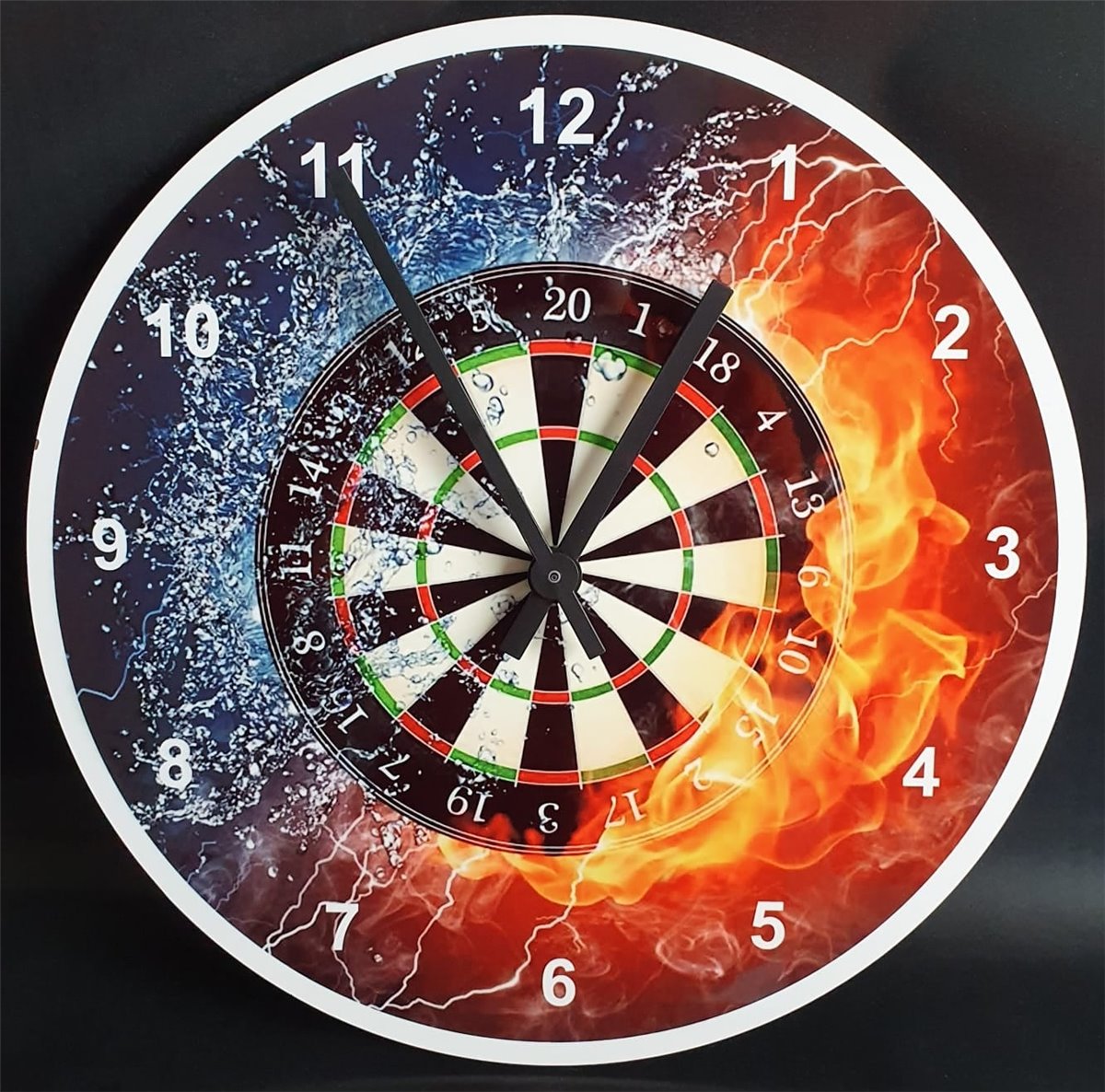 Dartfieber Dart Wand-Uhr Feuer/Wasser Fanshop | DA51808-Uhr