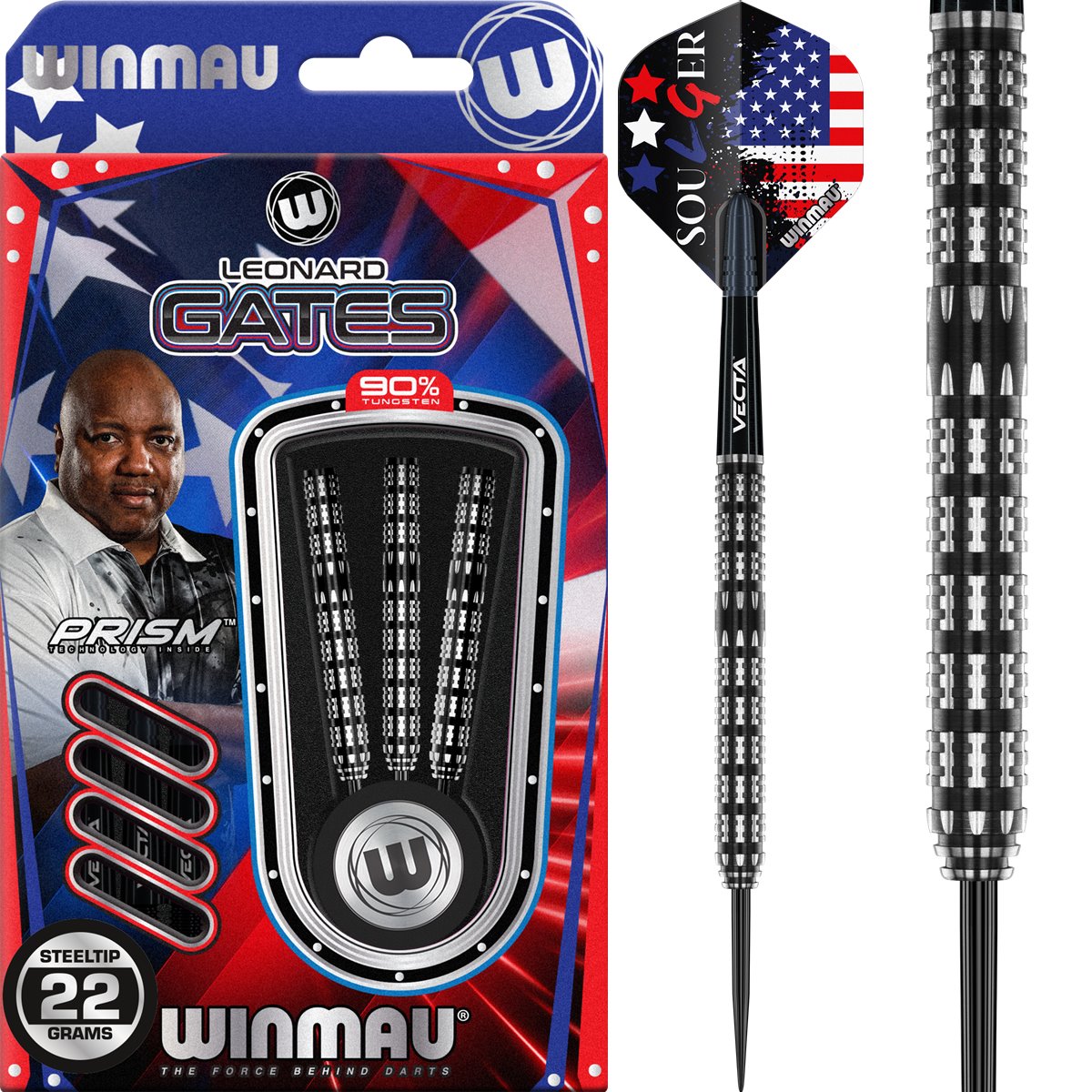 Winmau Leonard Gates 90% Steeldart 22/24 Gramm Steeldarts | 24 | W1508-24