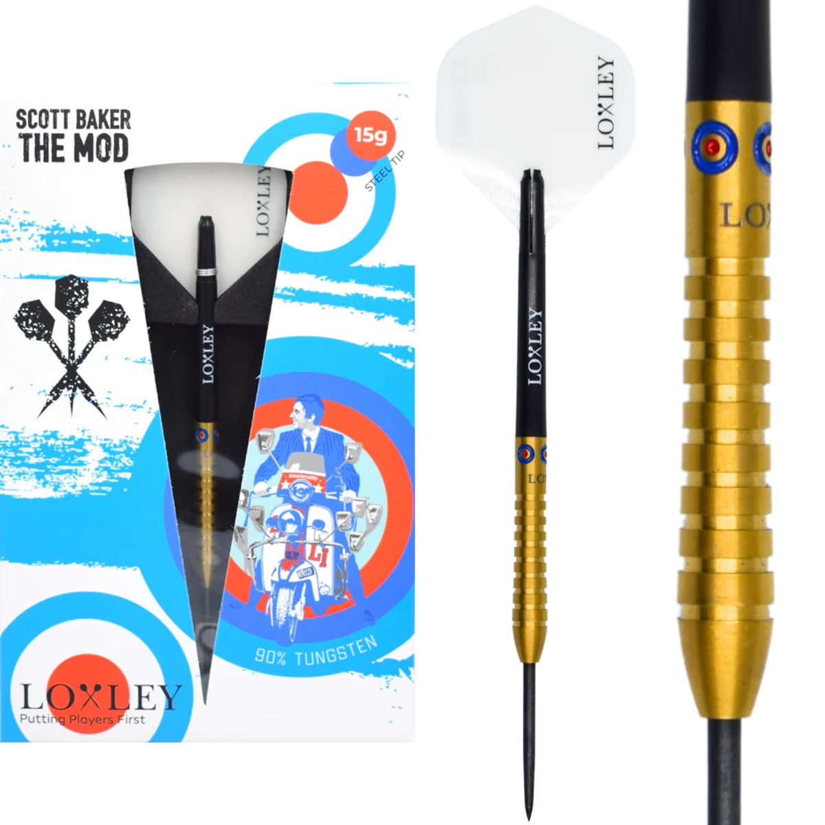 Loxley Scott Baker The Mod 90% Steeldarts 15/19/23 Gram Steeldarts | 15 ...